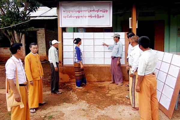 တန့်ယန်းမြို့နယ်တွင် မဲဆန္ဒရှင်စာရင်းကြေညာကပ်ထားသော ကျေးရွာများသို့ ကွင